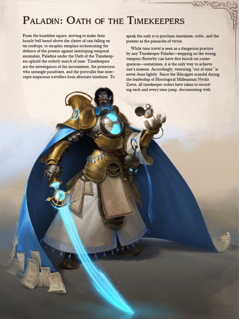 Timekeeper Paladin v0.1 Playtest bkmt6pf | PDF | Magician (Fantasy ...