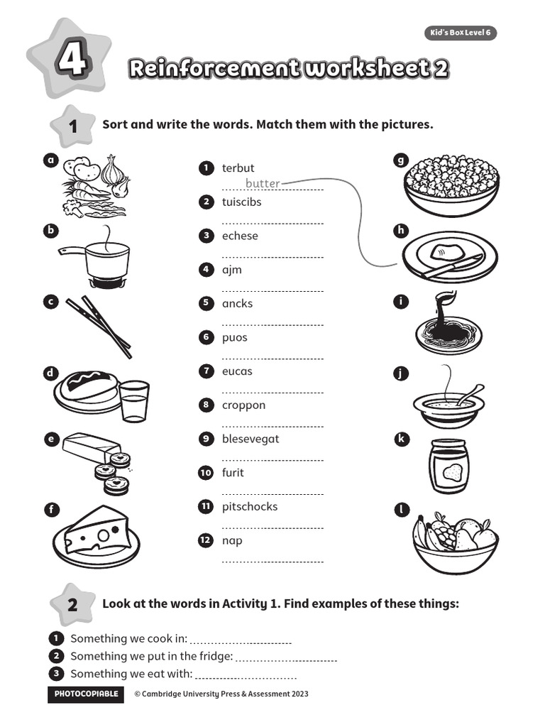KBNGESS KidsBox Level6 Unit4 Reinforcement Worksheet 2 | PDF