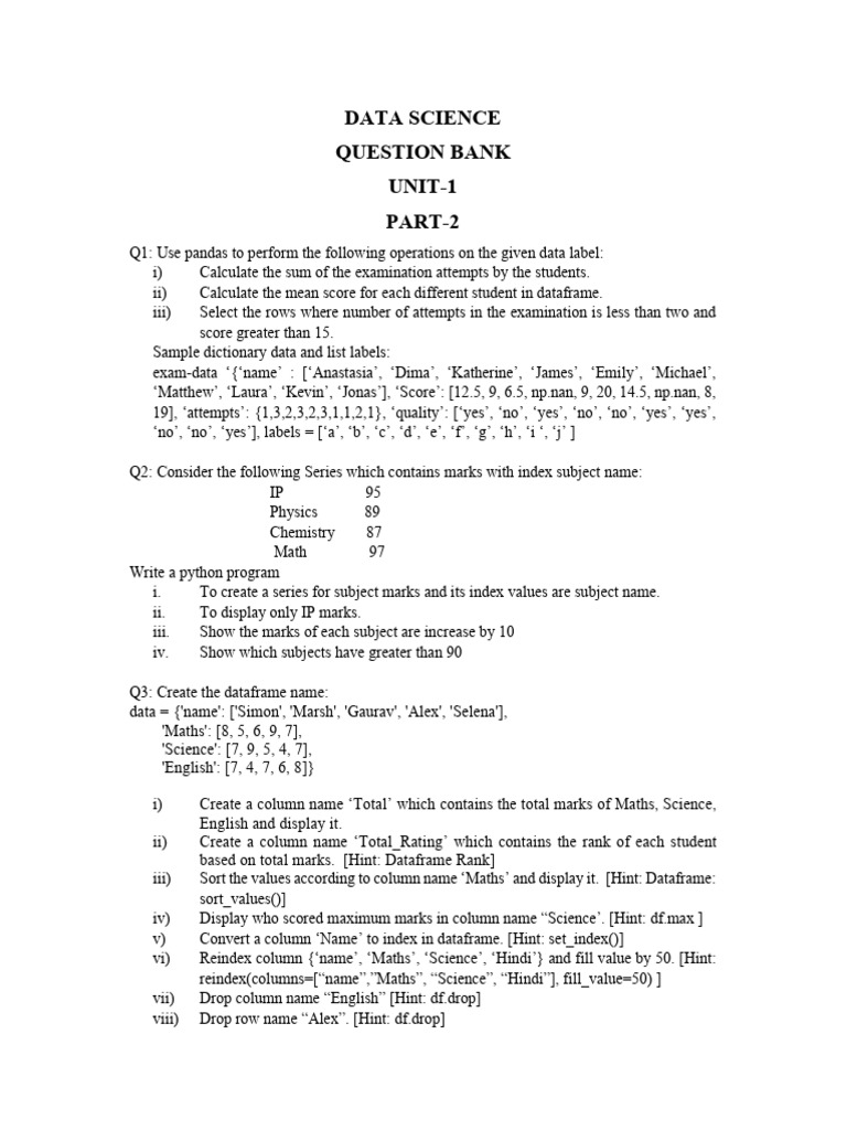 DS Question Bank Unit-1 Part-2 | PDF | Html Element