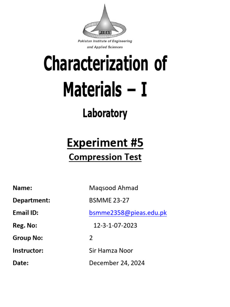 Compression Test Lab Report | PDF