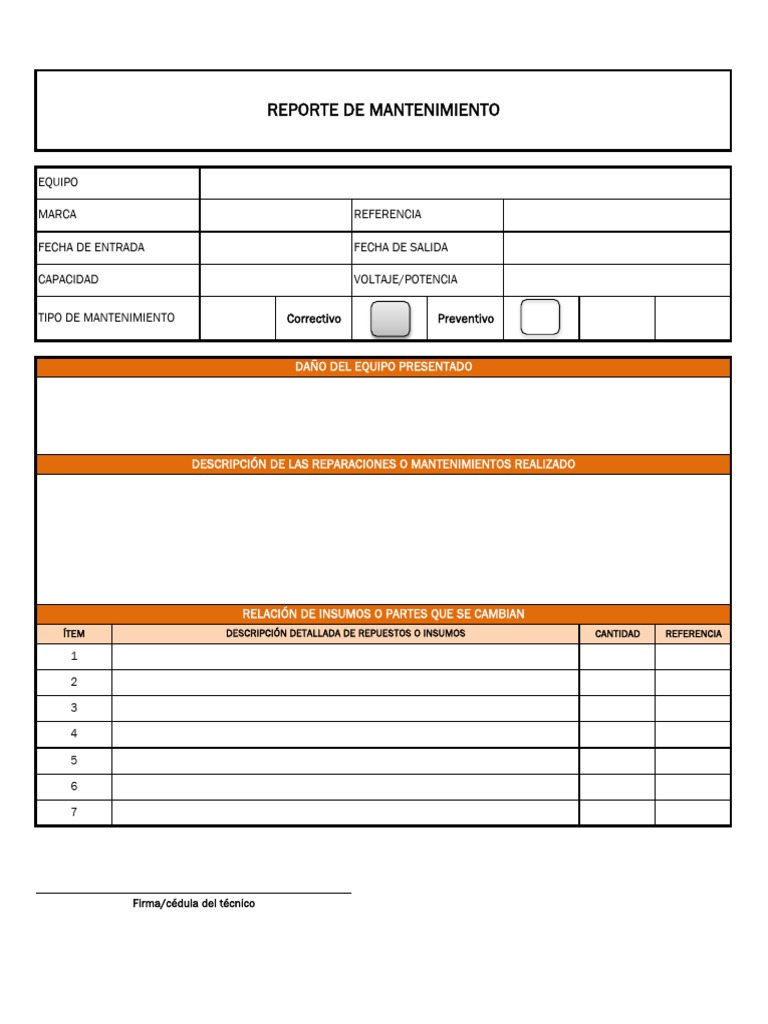 Reporte de Mantenimiento | PDF