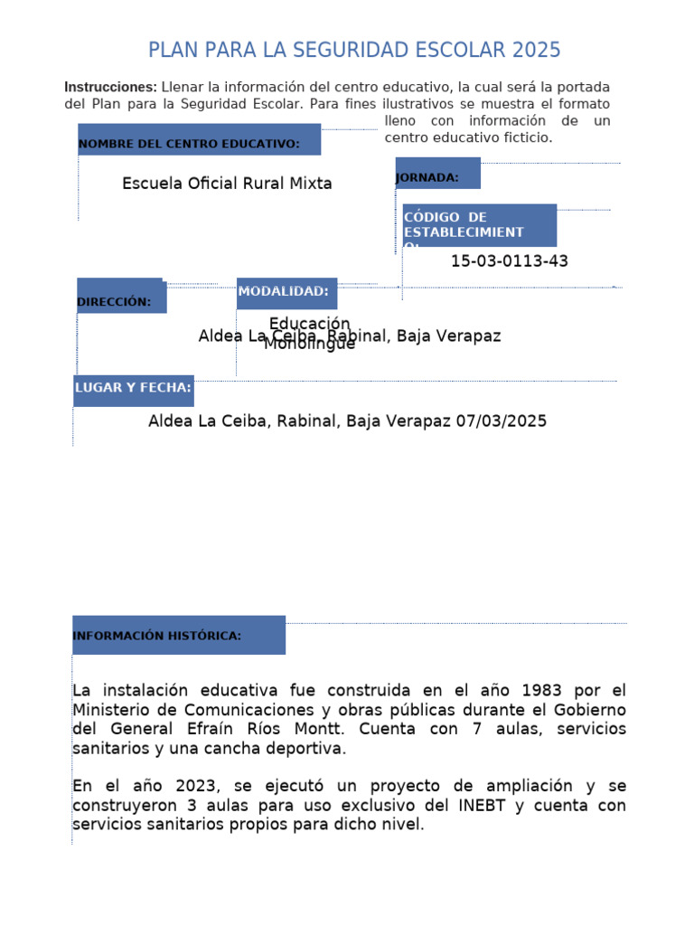 Plan de Gestion de Riesgo 2024 EORM ALDEA LA CEIBA | PDF | Riesgo | Enseñando