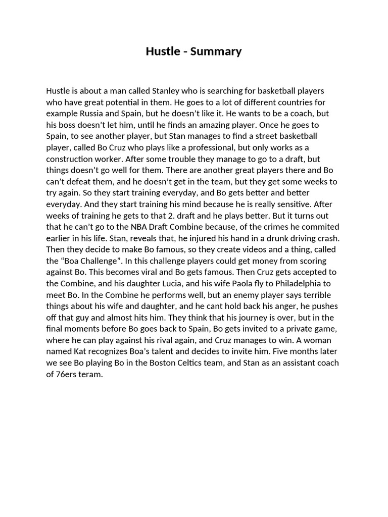 Hustle summary | PDF