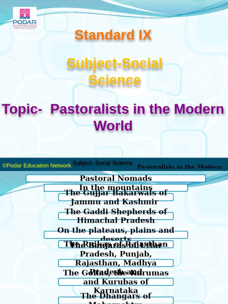 CBSE - IX - Social Science - Pastoralists in The Modern World | PDF | Pastoralism | Agriculture