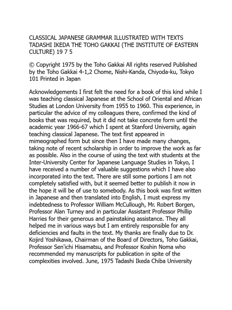 Classical Japanese Grammar Illu - Desconhecido | PDF | Adjective | Part ...