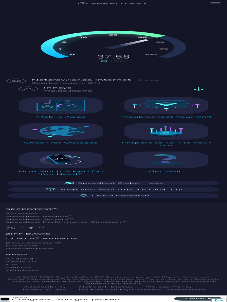 Speedtest by Ookla - The Global Broadband Speed Test | PDF