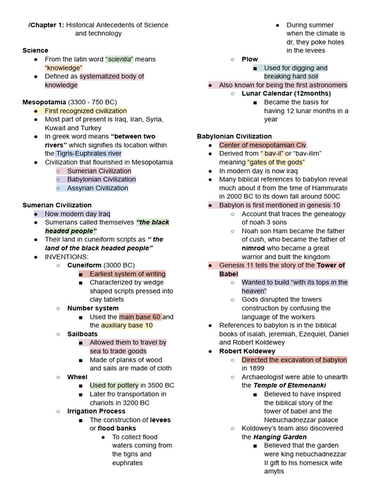 @sts Reviewer | PDF | Babylon | Mesopotamia