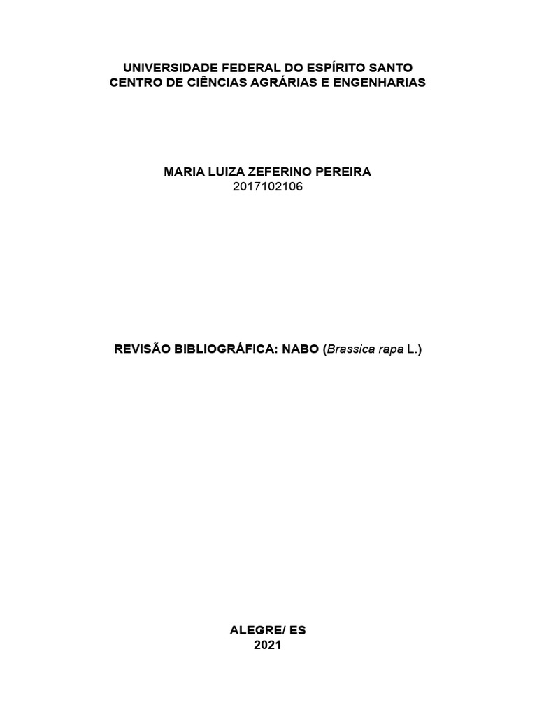 Revisão sobre o Nabo (Brassica rapa L.) | PDF | Fertilizante | Agricultura
