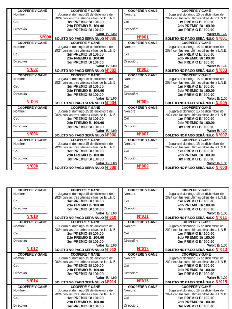 Gran Rifa Base 100 | PDF
