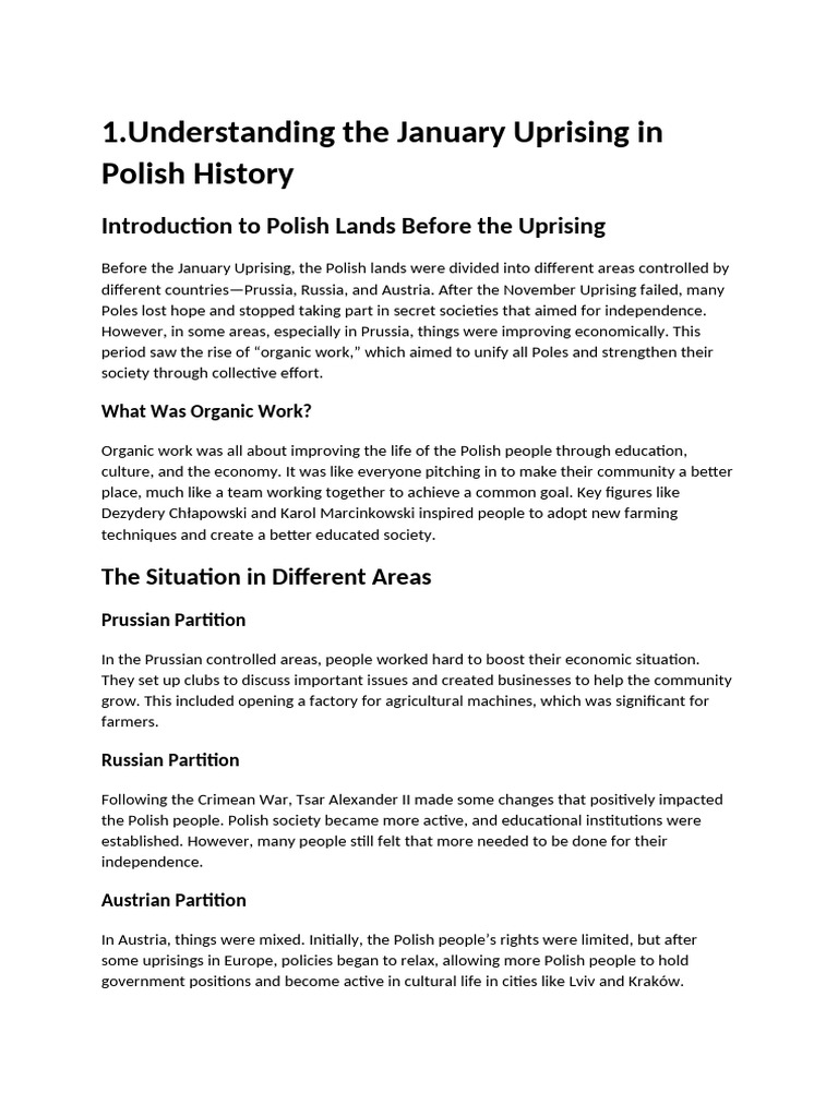 TMAI - Understanding The January Uprising in Polish History | PDF ...