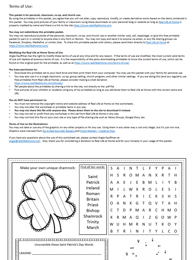 Saint Patricks Day Activity Page FINAL | PDF