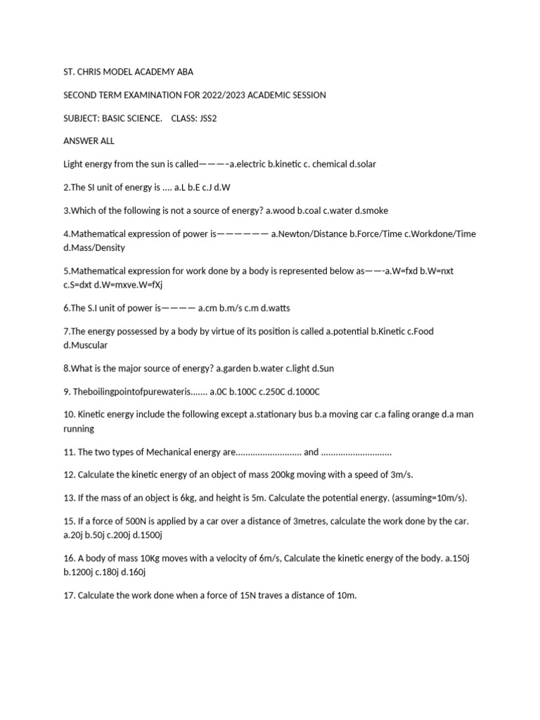 Jss2 Basic Science-WPS Office | PDF