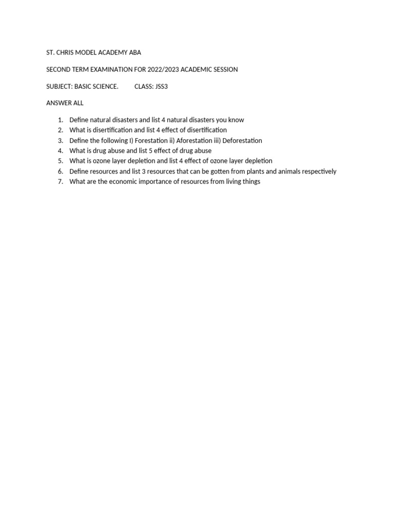 Jss3 Basic Science-WPS Office | PDF