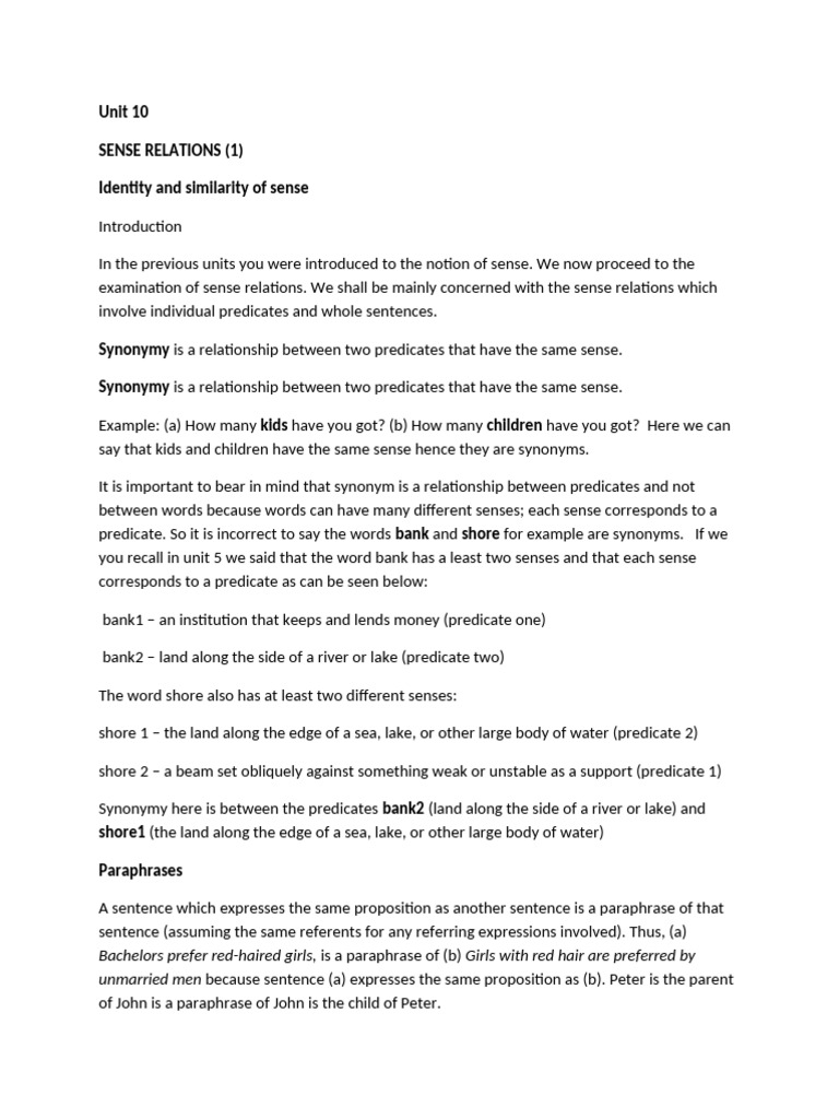 Semantics Unit 10 And 11 Pdf Semantics Grammar
