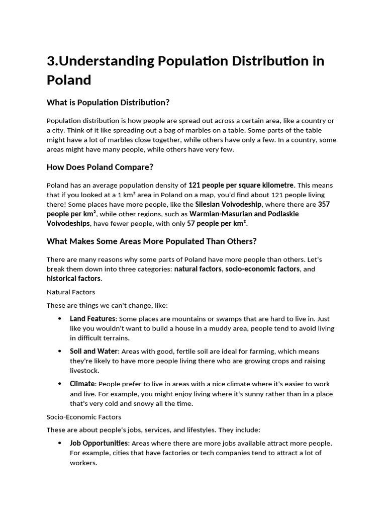 Population Distribution in Poland Explained | PDF | Natural Environment ...