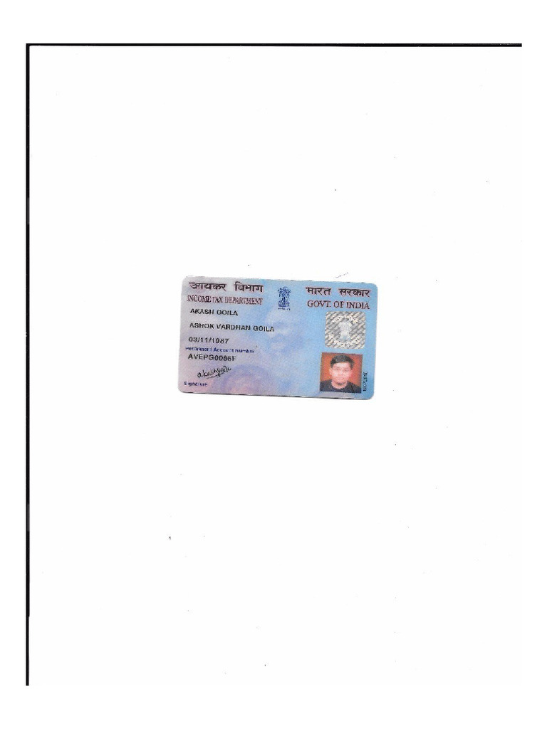 PAN Card Akash Goila 1 | PDF