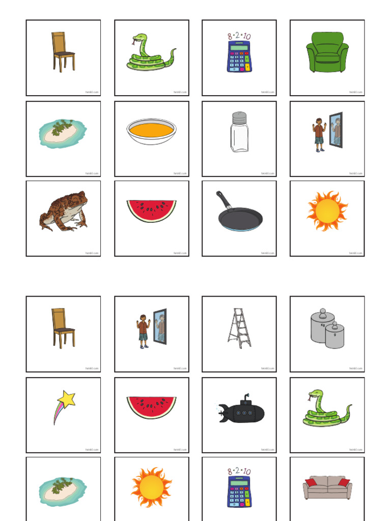 Bingo La letra S - Tarjetas de dibujo | PDF