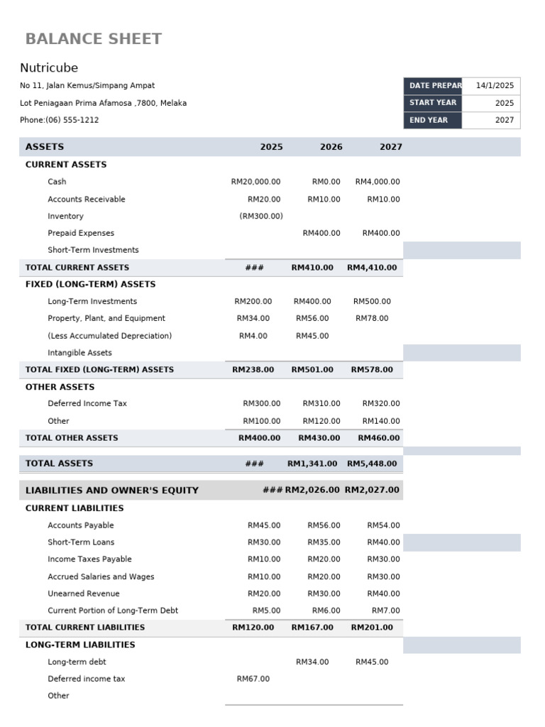 IC Pro Forma Balance Sheet Template 10522 | PDF | Equity (Finance ...