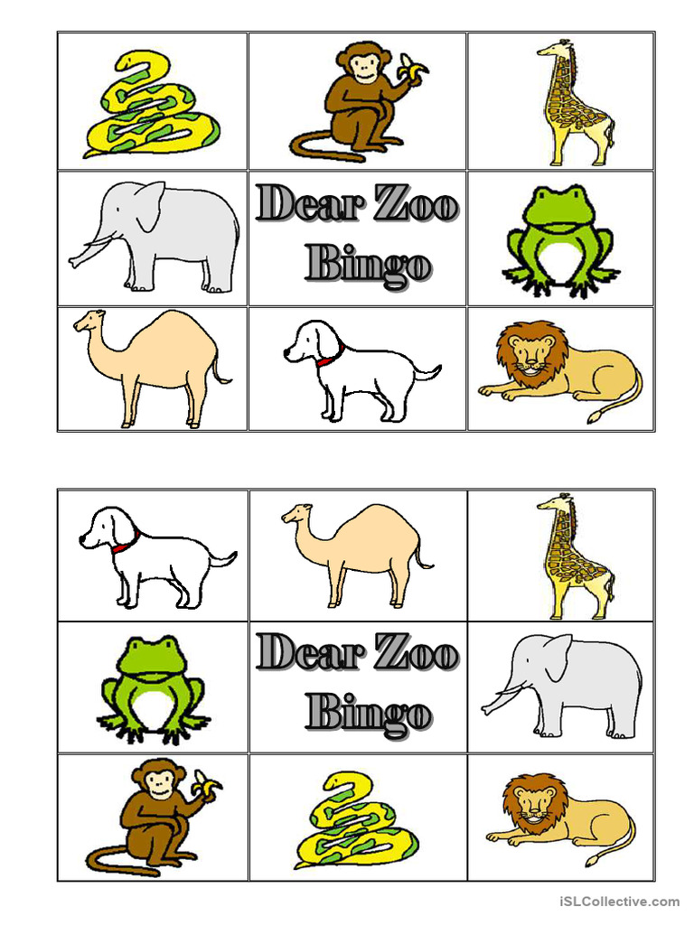 Dear Zoo Animal Bingo | PDF
