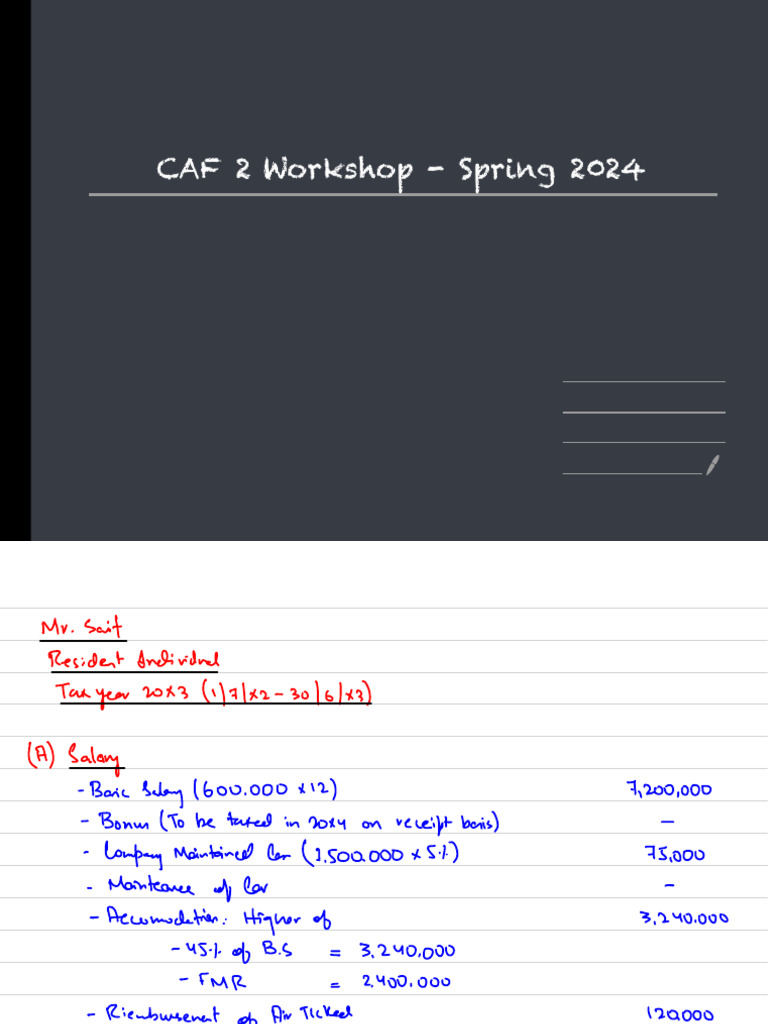 Practice Session – Income Tax (Solutions) - Handout 2 | PDF | Taxes ...