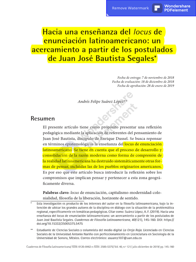 Enseñanza del Locus Latinoamericano | PDF | Karl Marx | marxismo