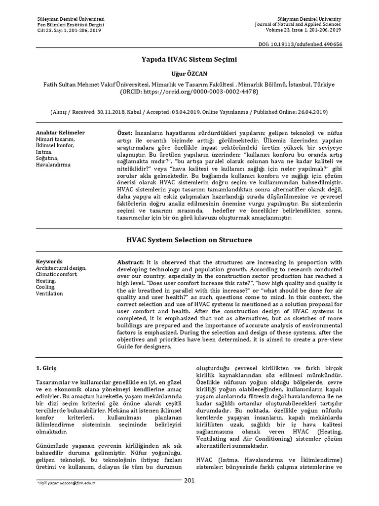 Yapida HVAC Sistem Secimi | PDF