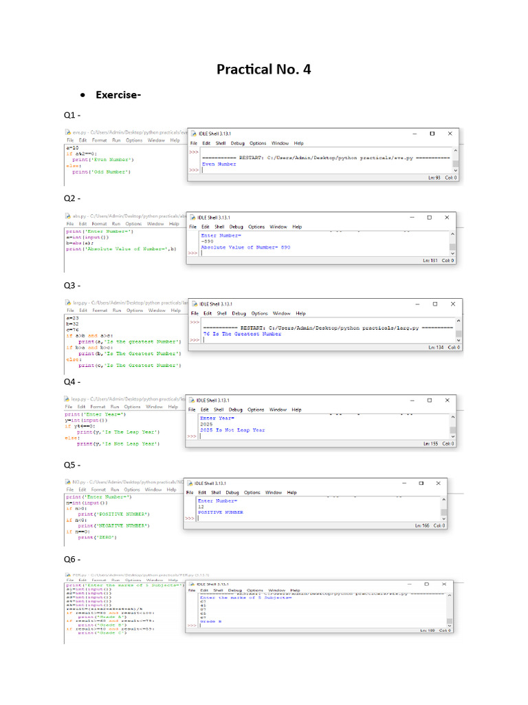 Practical No 4 | PDF
