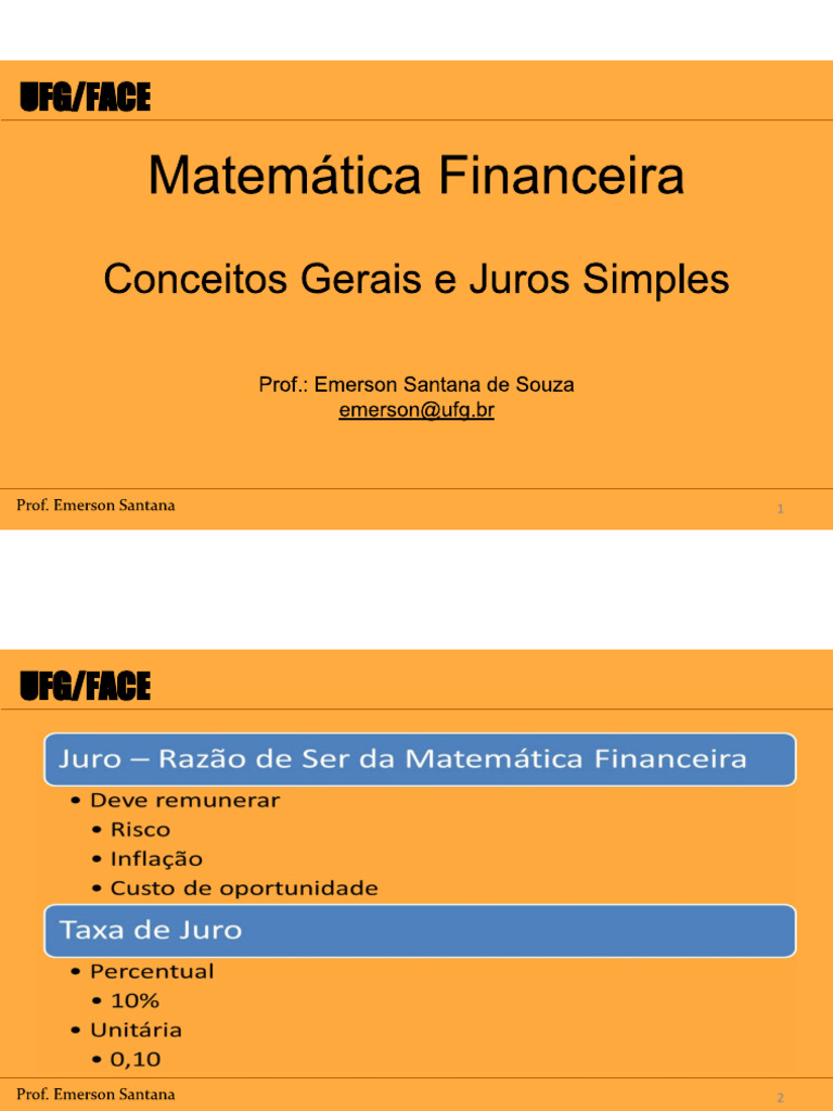 1 - Slides - Conceitos Gerais e Juros Simples | PDF