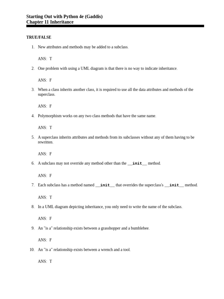 Python4e_Gaddis_ch11_drake | PDF | Inheritance (Object Oriented Programming) | Class (Computer ...