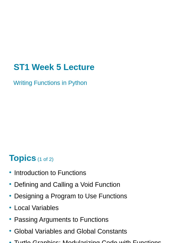 ST1 Week 05 Lecture New Updated | PDF | Parameter (Computer Programming) | Trigonometric Functions