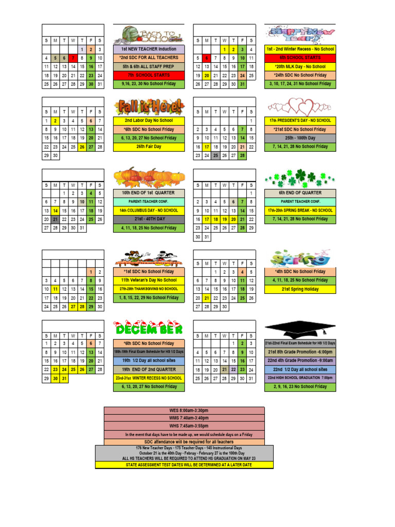 WUSD 2024-2025 School Calendar | PDF