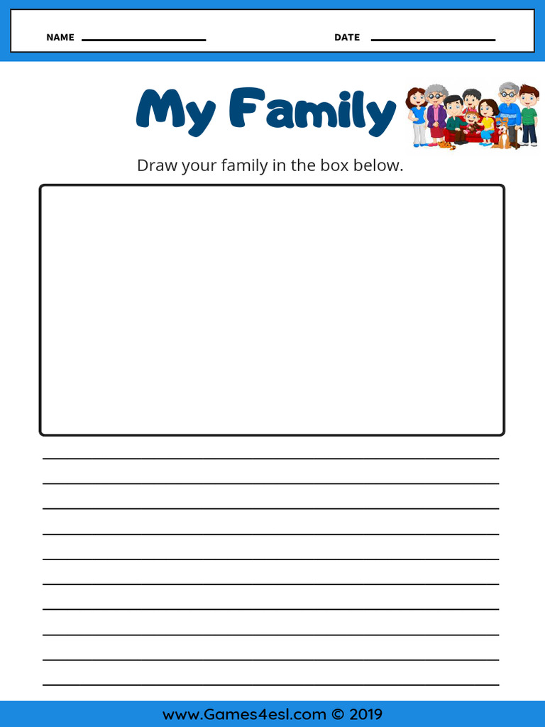 Family Drawing Activity Worksheet | PDF