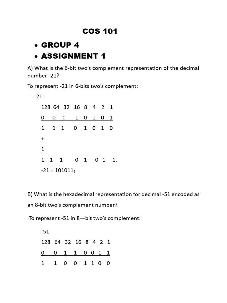 Two's Complement Representation Guide | PDF | Decimal | Lexicology