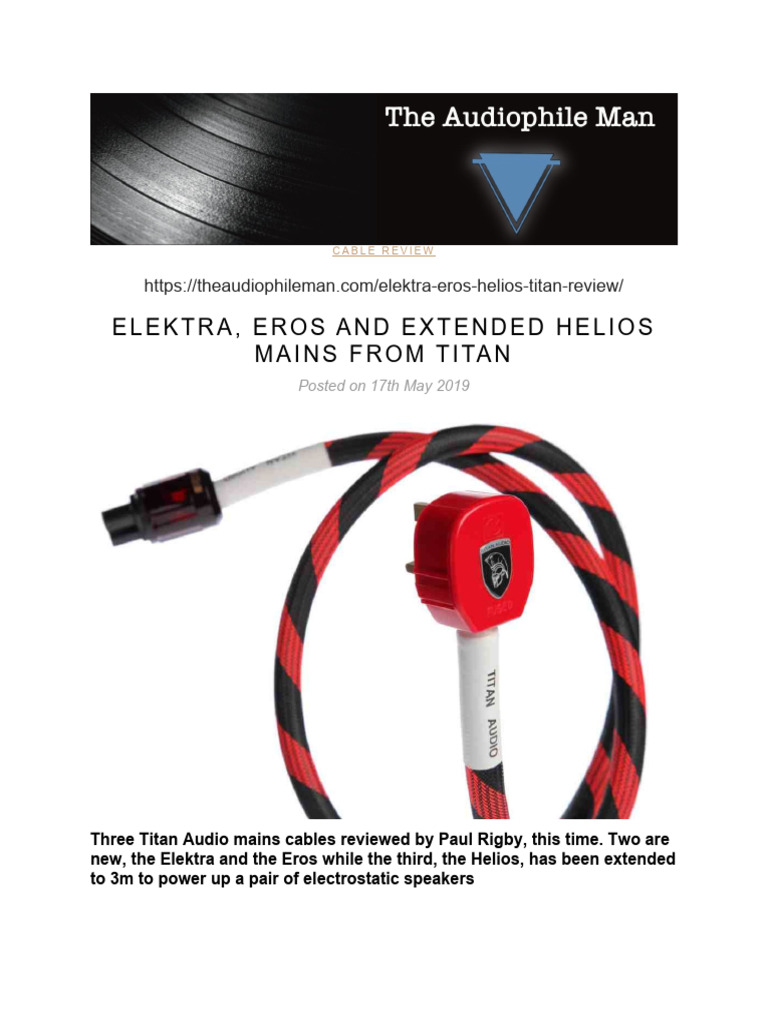 Titan Elektra Eros Helios Review Audiophile Man | PDF | String Instruments | Electromagnetic ...