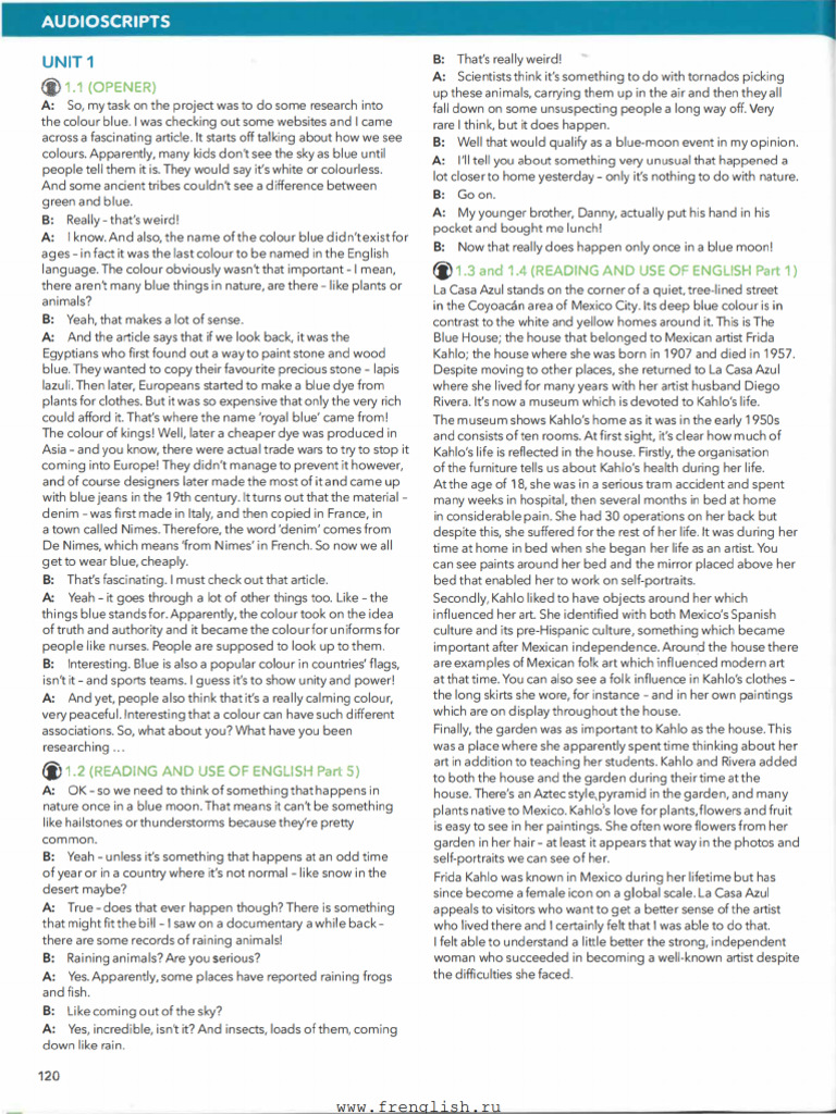 Formula B2 Tapescripts | PDF