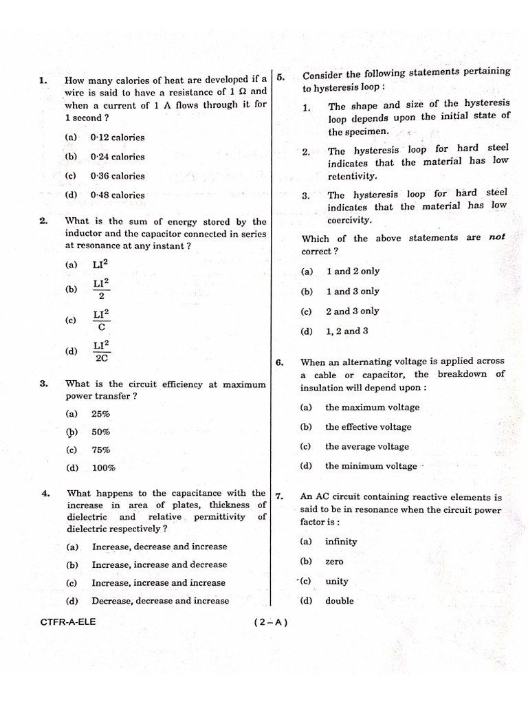 Esic Je Electrical Paper Today | PDF