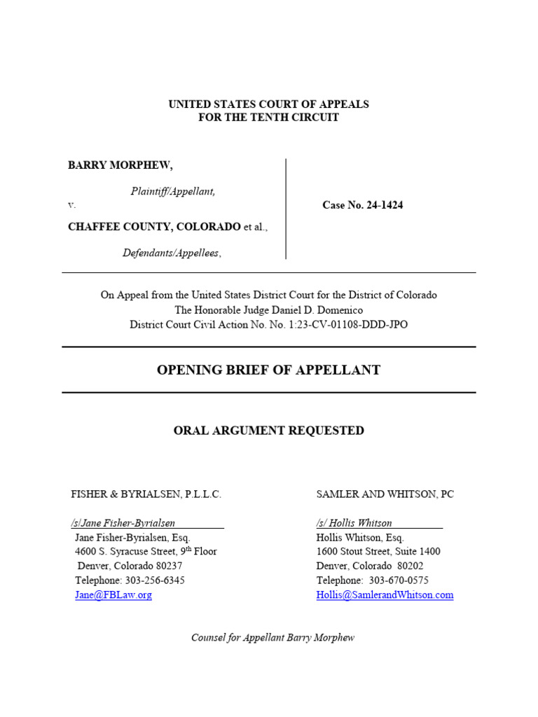 Oral Argument Requested | Barry Morphew | PDF | Qualified Immunity ...