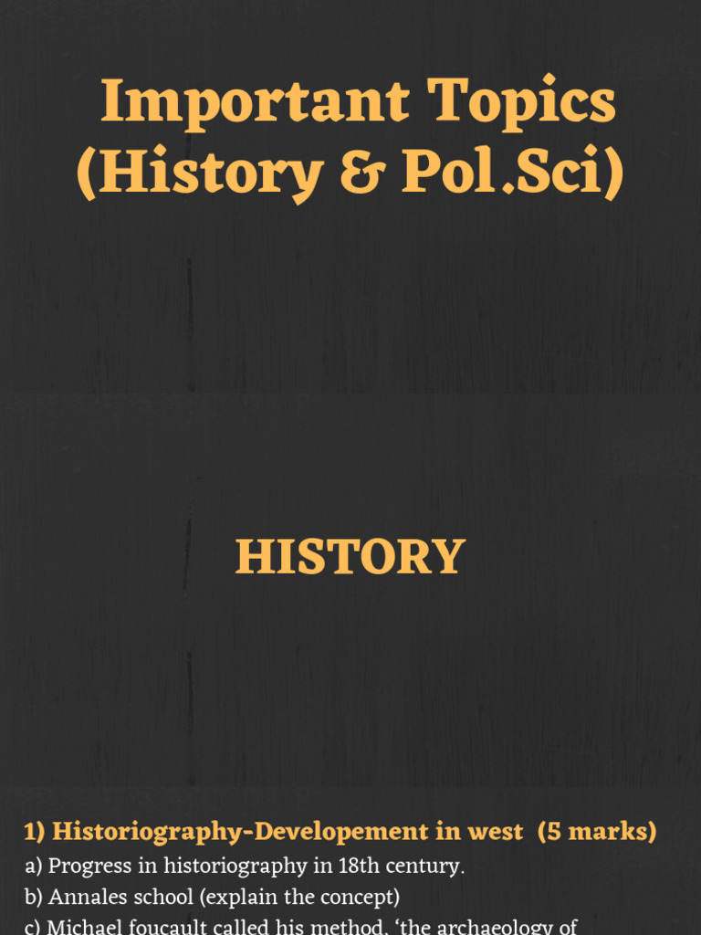 Key Topics in History and Political Science | PDF | Historiography ...