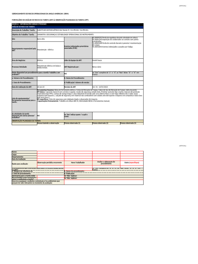 Art - Substituir Motor Elétrico Da Talha 5t, 511-Pr-001 512-Pr-001. | PDF | Eletricidade ...