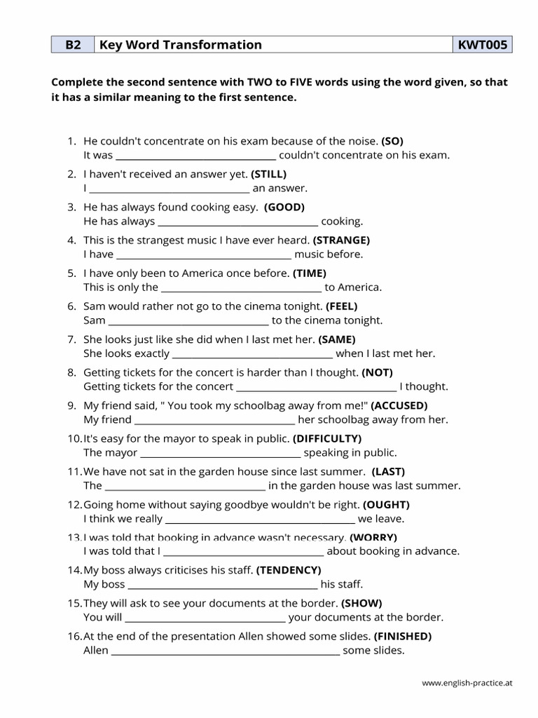 Word Transformation - Extra Grammar Practice - Student's Version | PDF