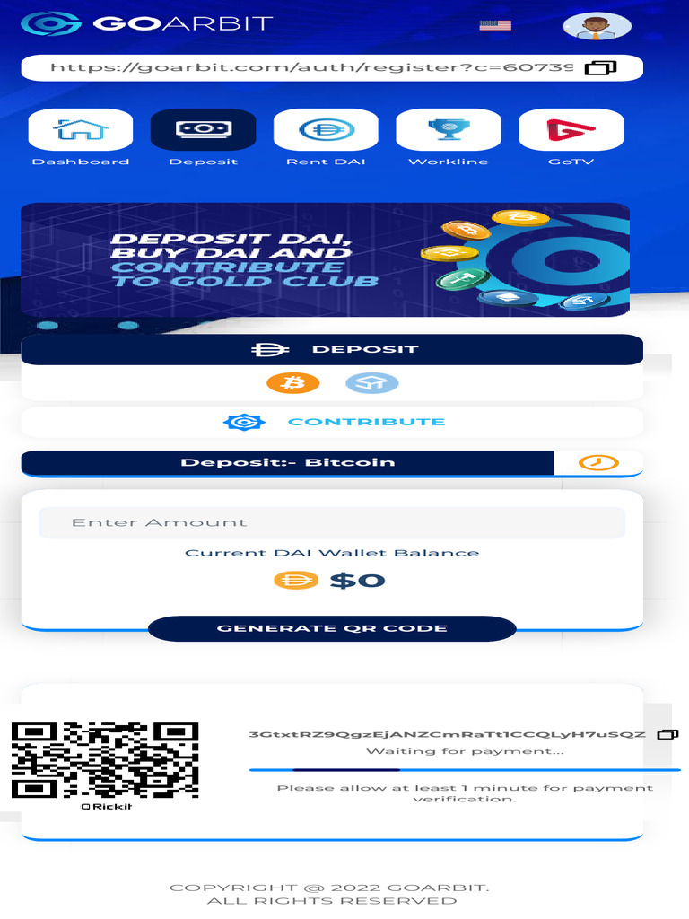 Deposit - Bitcoin GoArbit | PDF