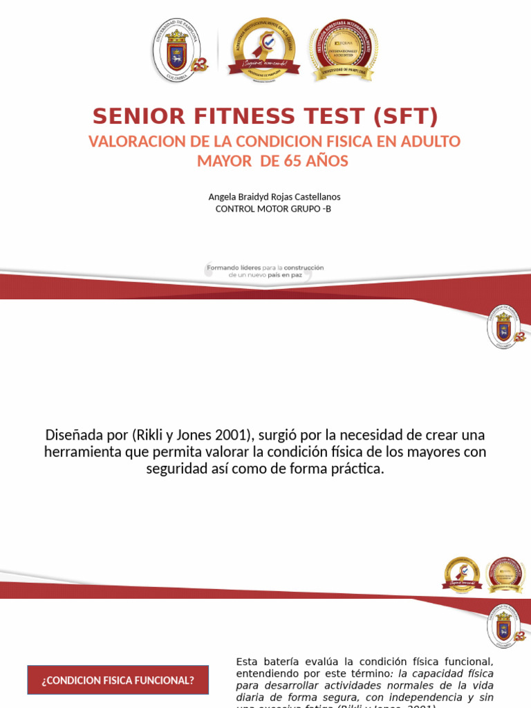 Pres. Bateria Senior Fitness Test | PDF | Aptitud física