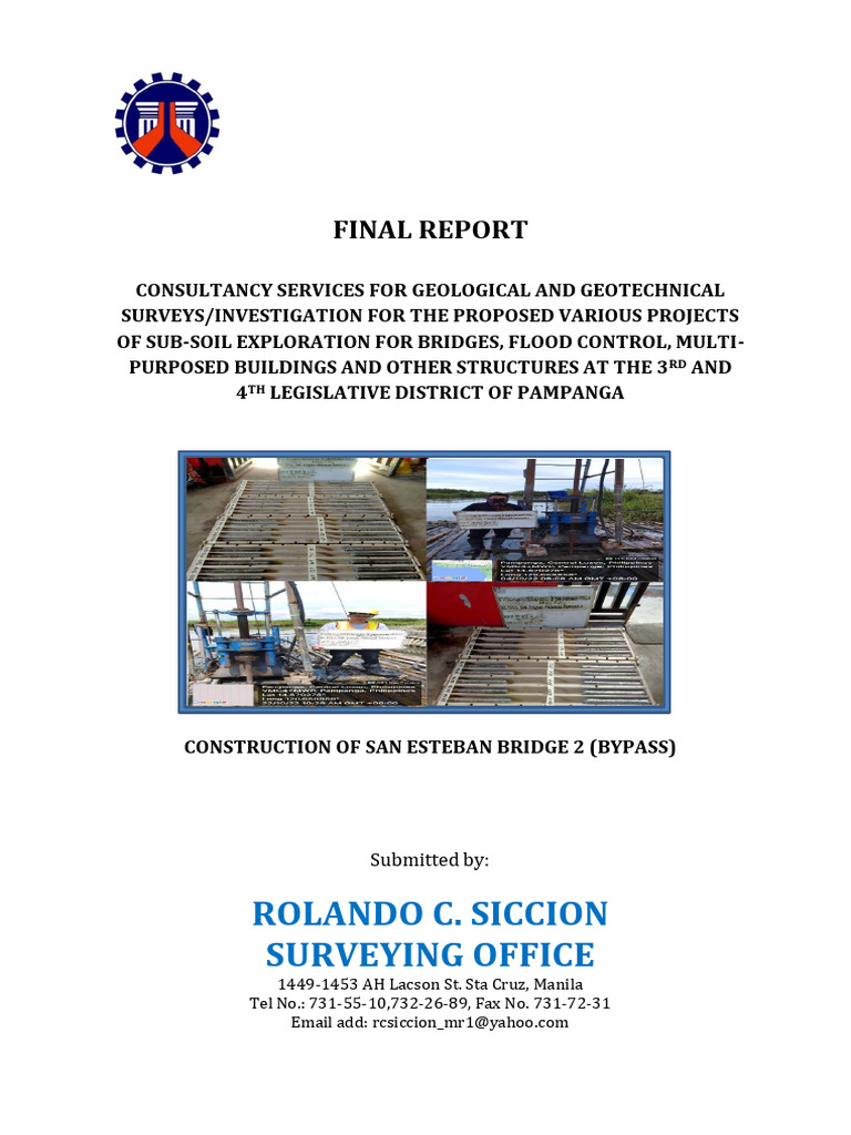 Geotechnical Report - San Esteban Bridge 2 - Macabebe, Pampanga | PDF | Deep Foundation ...