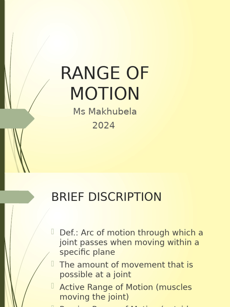 Range of Motion Assessment Guide | PDF