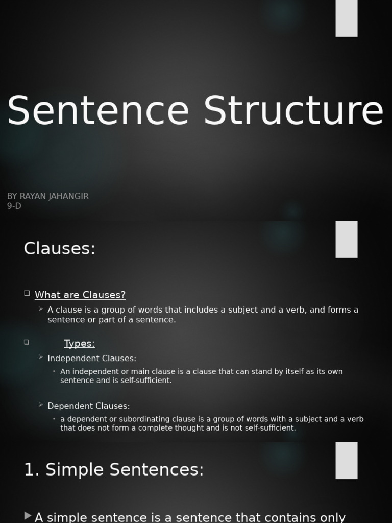 Understanding Sentence Structure and Clauses | PDF