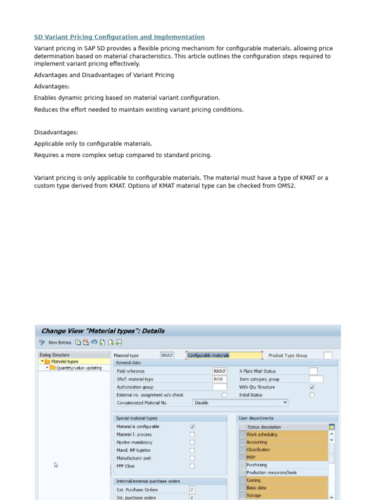 SD Variant Pricing Configuration and Implementation | PDF | Pricing | Computing