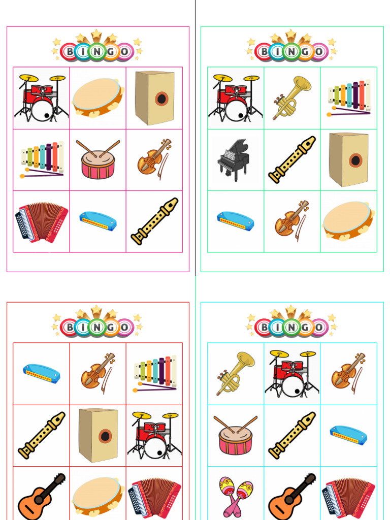 Bingo de Instrumentos Musicales | PDF