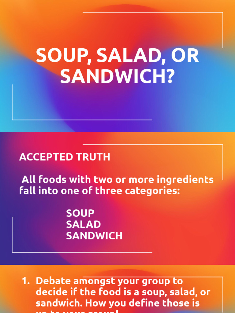 Soup Salad Sandwich Game | PDF