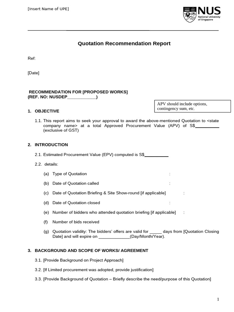 Quotation Recommendation Report | PDF