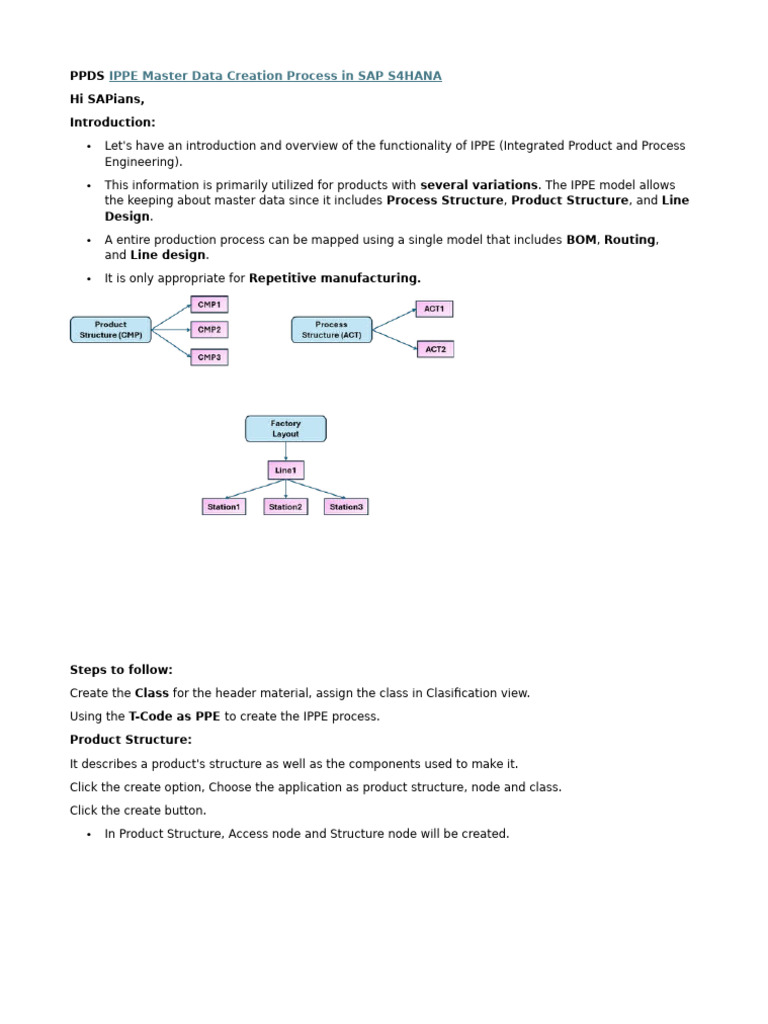 PPDS IPPE Master Data Creation Process in SAP S4HANA | PDF | Computing
